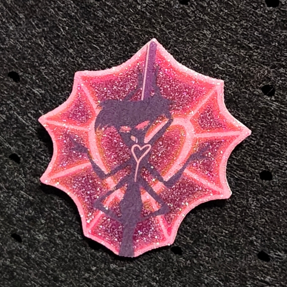 Handmade | Art | Angel Dust Glitter And Black Light Reactive Pin Hazbin ...